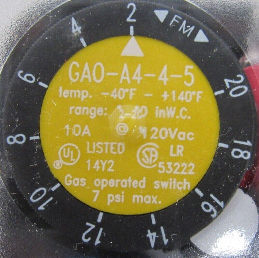 NEW DUNGS GAO-A4-4-5 GAS PRESSURE SWITCH 46014-5 GAOA445 - SB Industrial Supply, Inc.