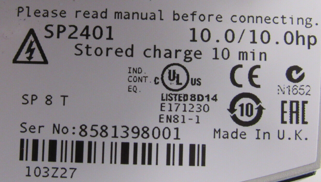 NEW EMERSON SP2401 UNIDRIVE 480V 10HP - SB Industrial Supply, Inc.