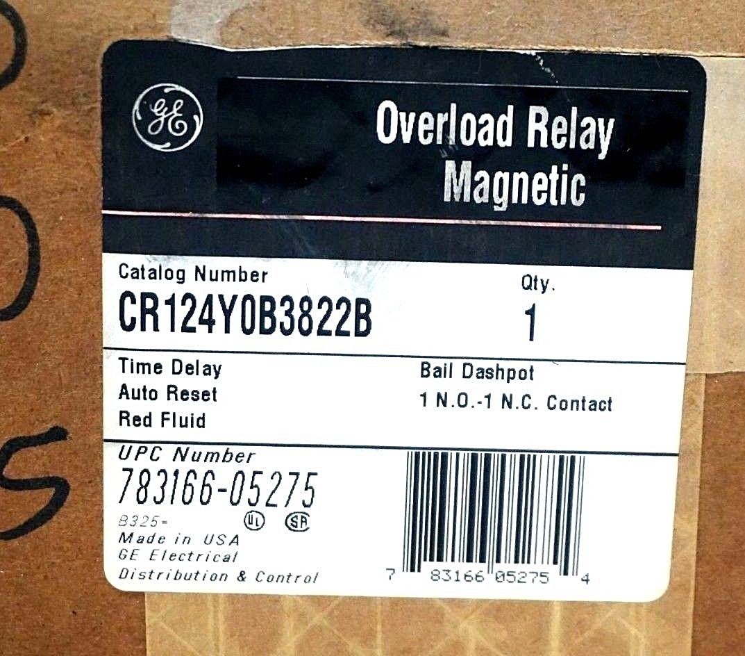 NEW GENERAL ELECTRIC CR124Y0B3822B OVERLOAD RELAY SER.A - SB Industrial ...
