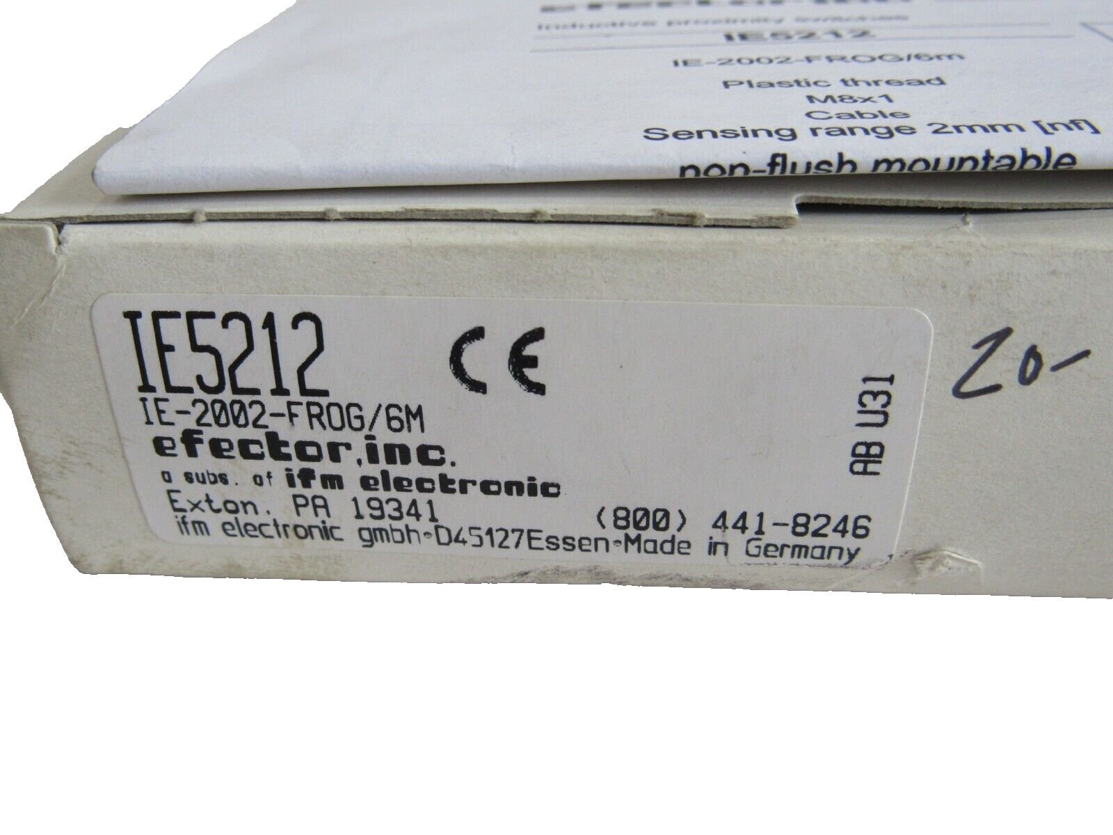 NEW IFM EFECTOR IE5212 PROXIMITY SWITCH IE-2002-FROG/6M - SB Industrial ...