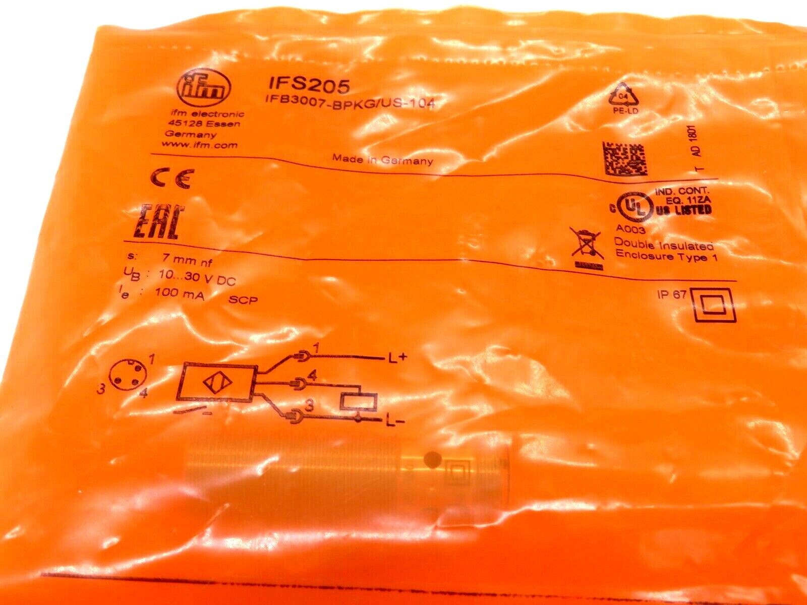 NEW IFM IFB3007-BPKG/US-104-IFS205 INDUCTIVE SENSOR ...