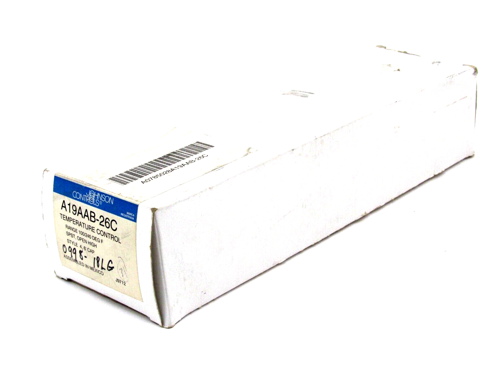 NEW JOHNSON CONTROLS A19AAB-26C TEMPERATURE CONTROL A19AAB26C - SB ...