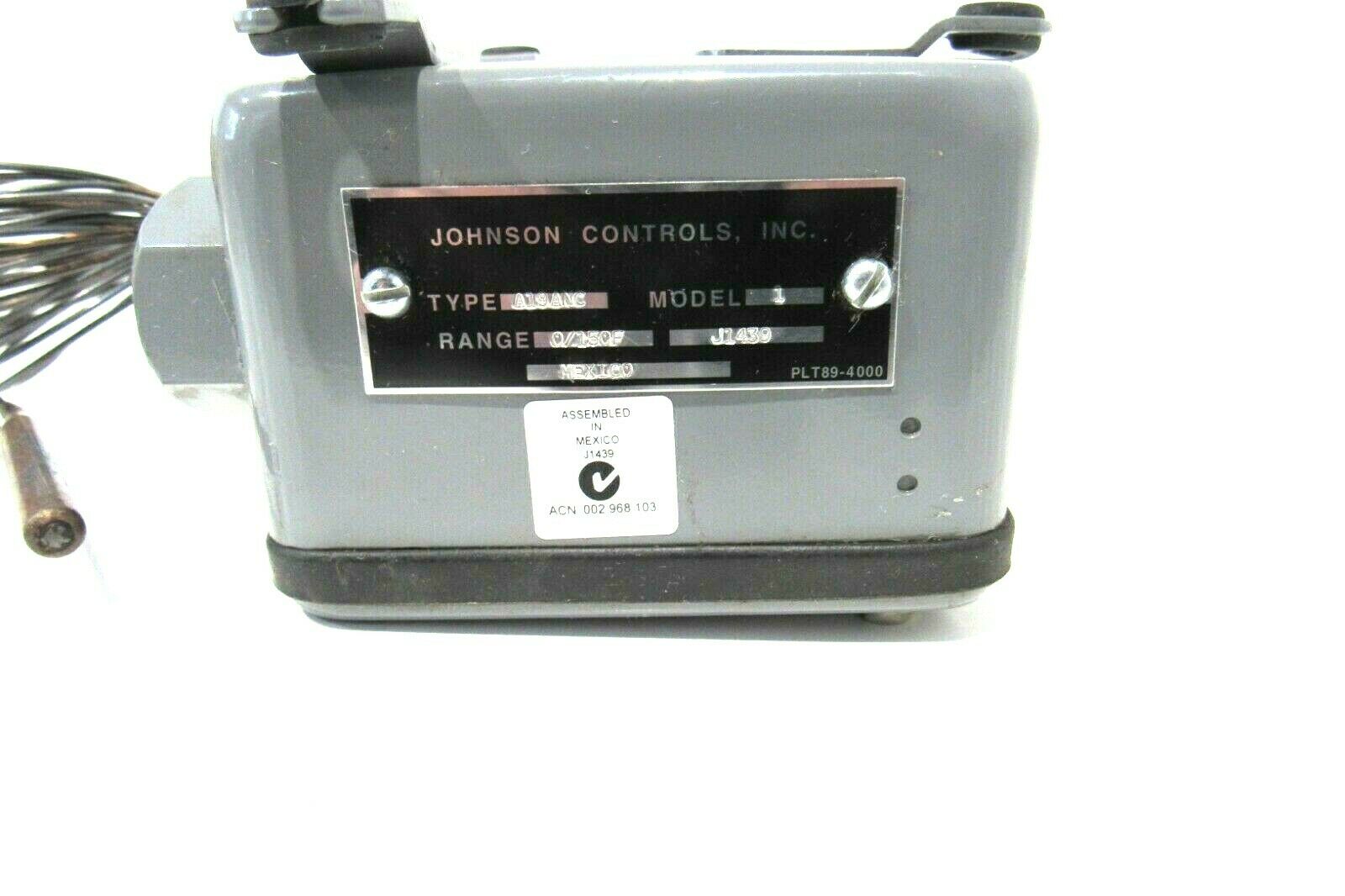 NEW JOHNSON CONTROLS A19ANC TEMPERATURE CONTROLLER MODEL 1 - SB ...
