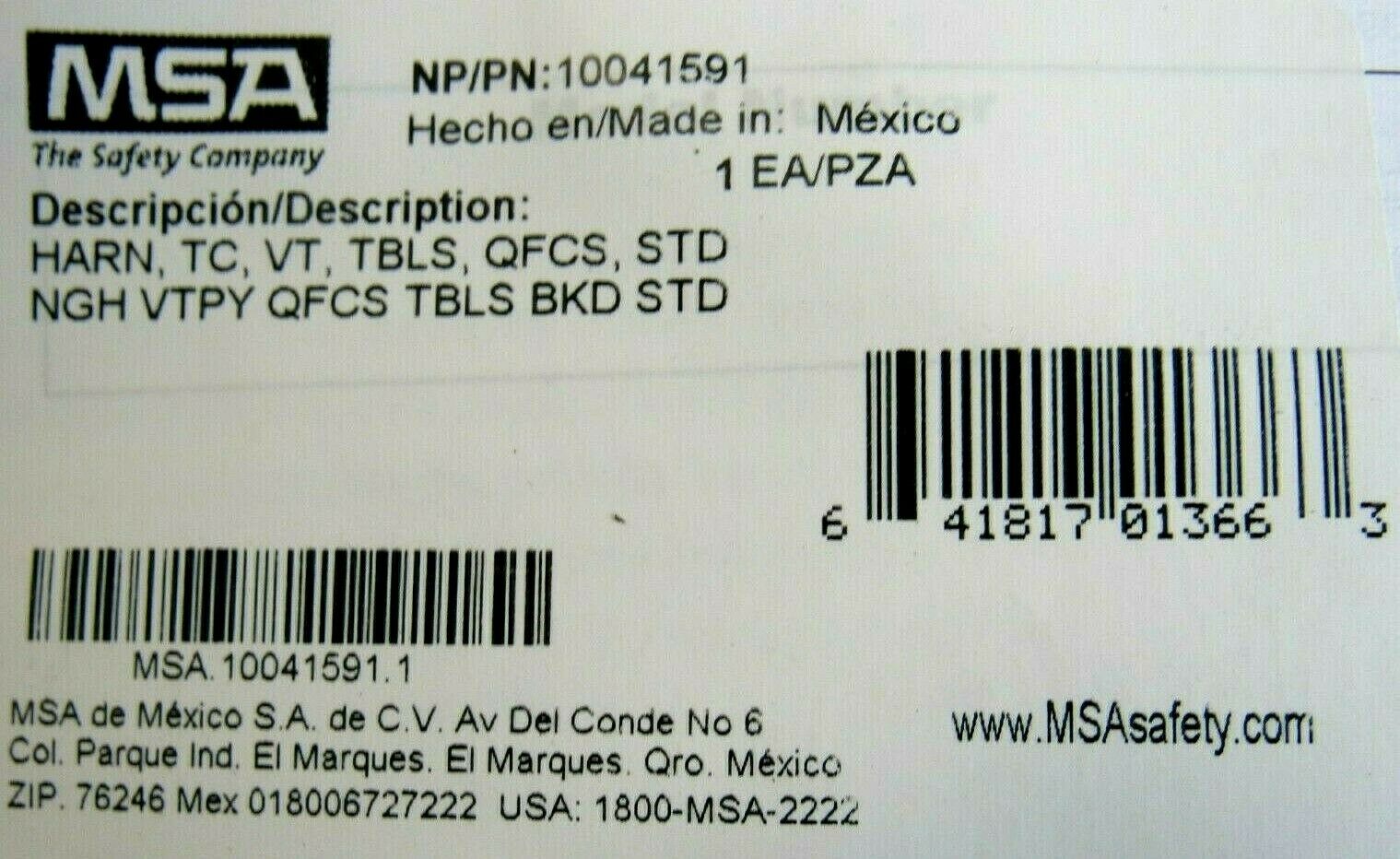NEW MSA 10041591 LANYARD HARNESS - SB Industrial Supply, Inc.