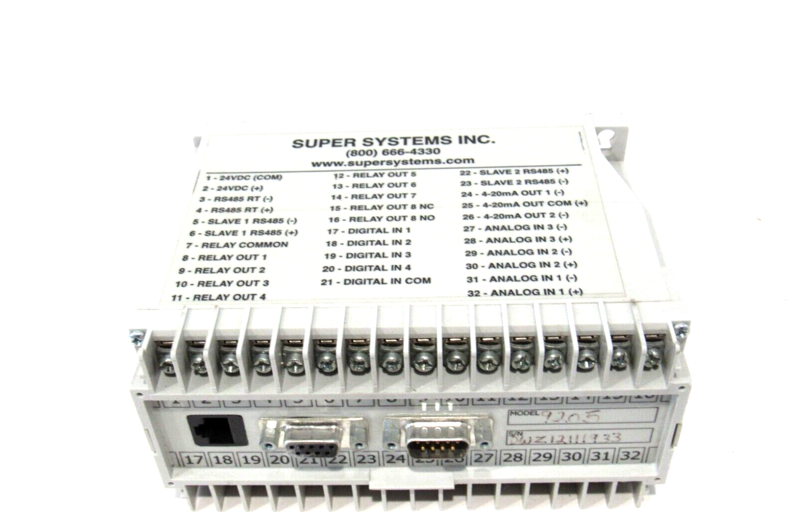 NEW SUPER SYSTEMS INC. 13443 PROGRAMMABLE CONTROLLER MODEL 9205 - SB ...