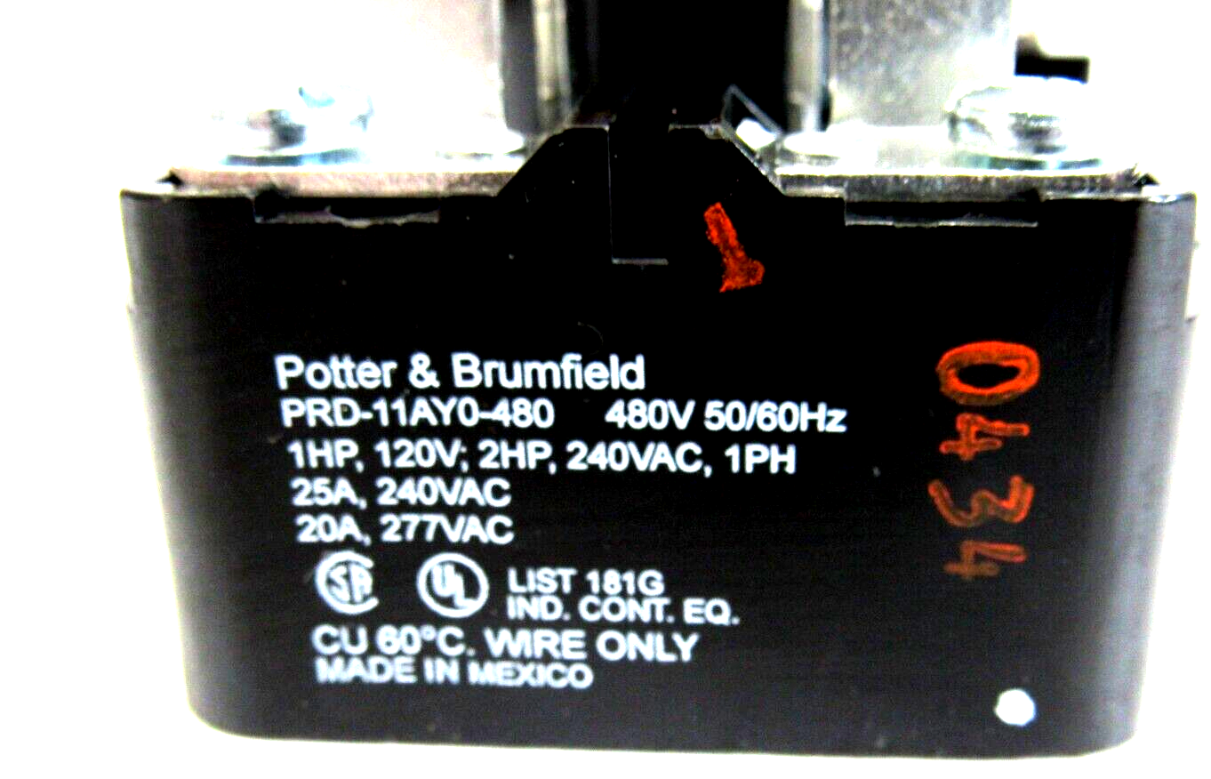 NEW POTTER & BRUMFIELD PRD-11AYO-480 RELAY PRD11AY0480 - SB Industrial ...