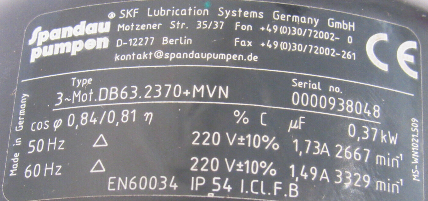 NEW SPANDAU PUMPEN PRT12K-160A904+MVN COOLANT PUMP DB632370+MVN ...