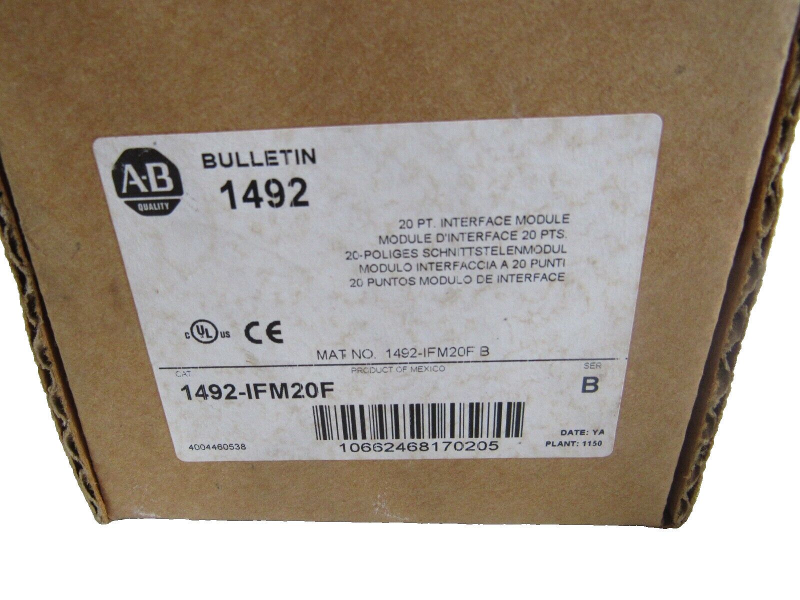 ALLEN BRADLEY 1492-IFM20F INTERFACE MODULE 1492IFM20F SER. B NEW ...