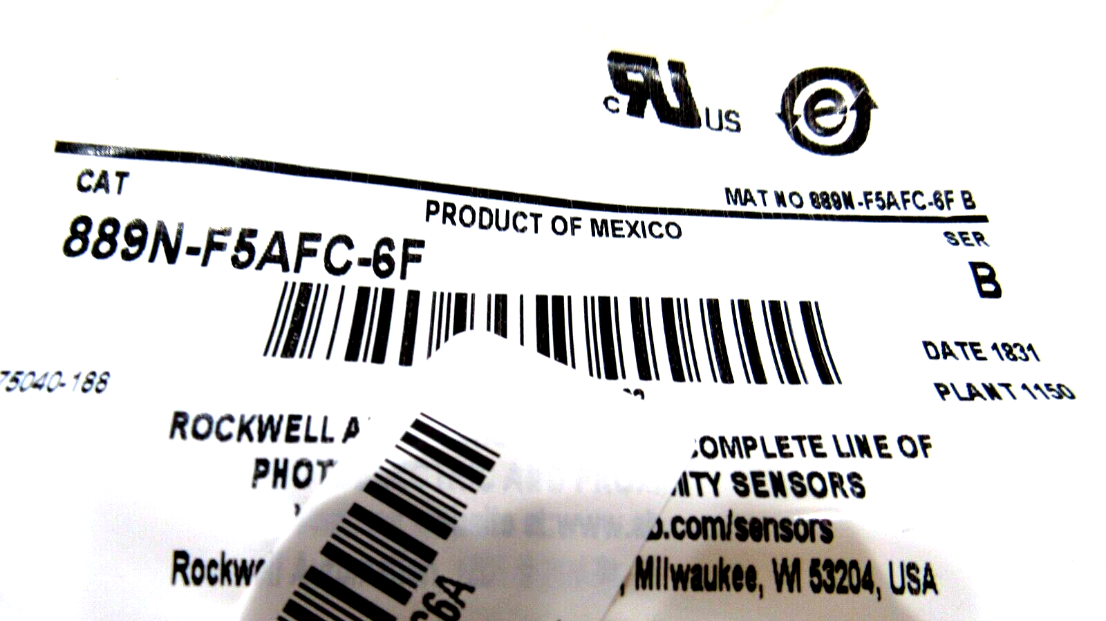 ALLEN BRADLEY 889N-F5AFC-6F QD CORDSET SER.B 889NF5AFC6F NEW, SURPLUS ...