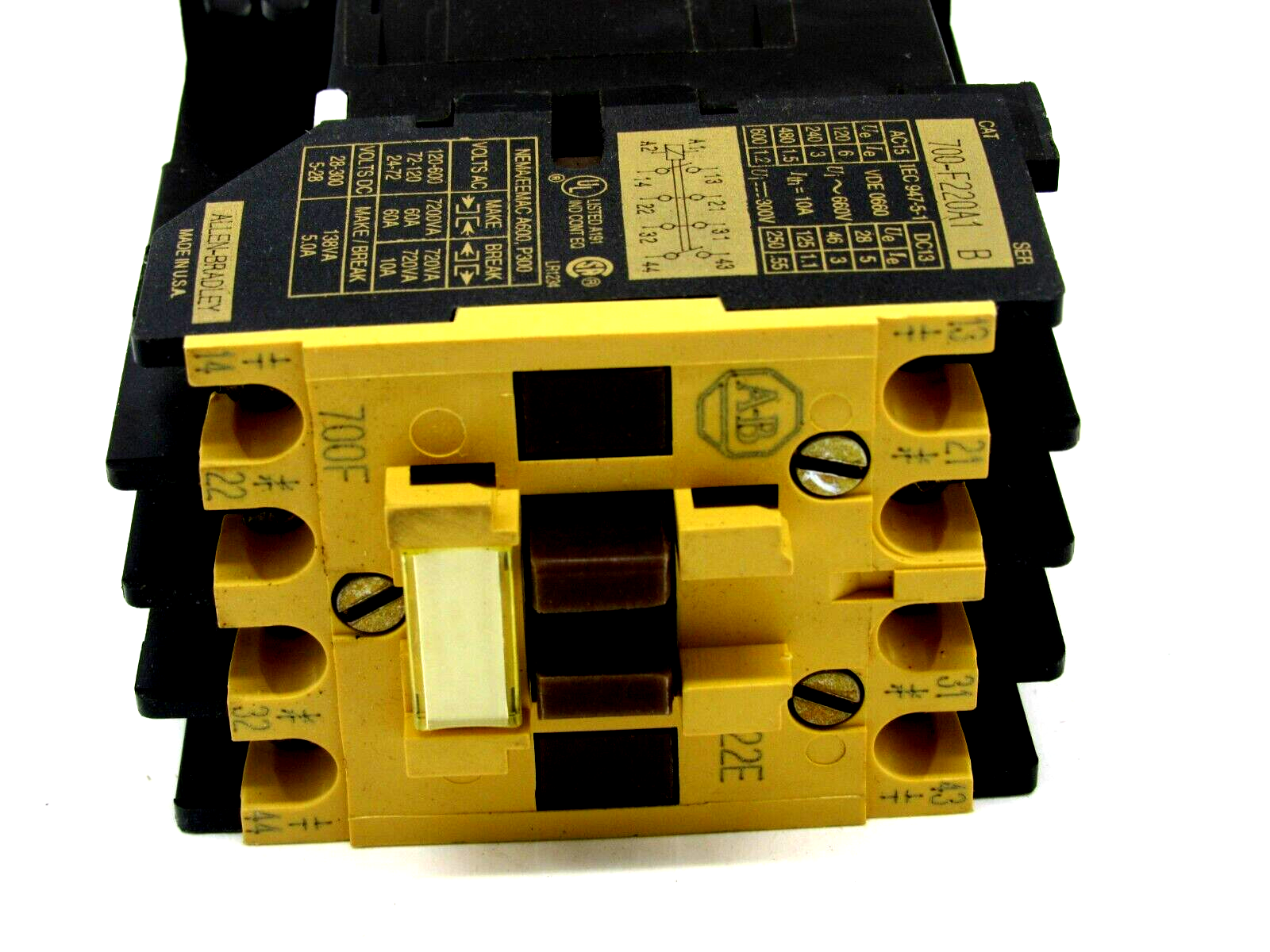 NEW ALLEN BRADLEY 700-F220A1 CONTROL RELAY SER. B 700F220A1 - SB ...