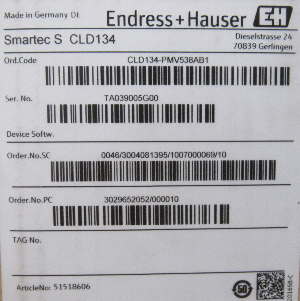 NEW ENDRESS HAUSER CLD134-PMV538AB1 CONDUCTIVITY METER CLD134PMV538AB1 ...