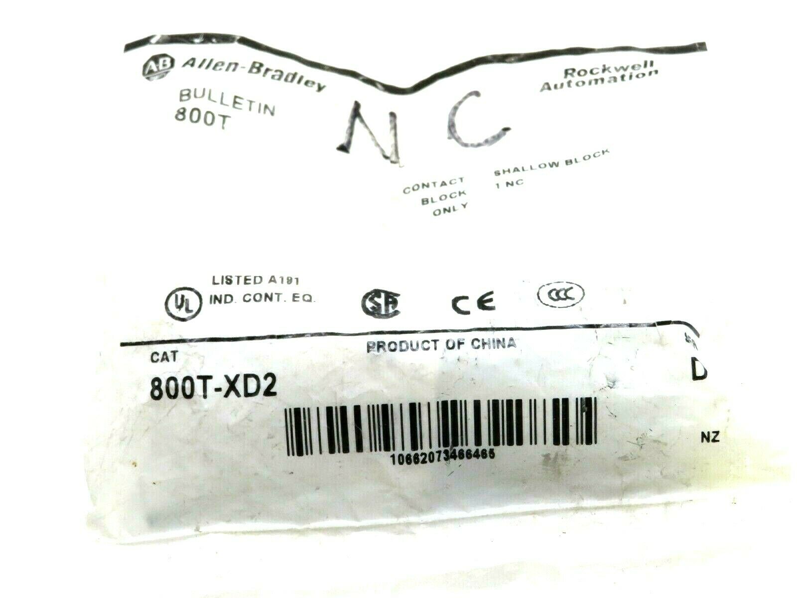 NEW LOT OF 3 ALLEN BRADLEY800T-XD2 CONTACT SHALLOW BLOCK SERIES D ...