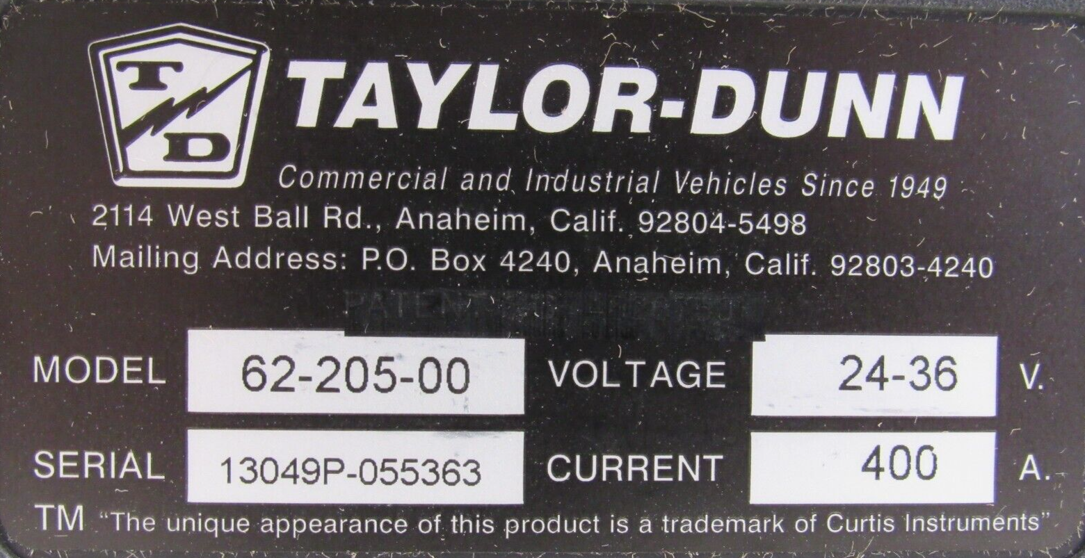 NEW TAYLOR-DUNN 62-205-00 CONTROLLER 24-36V 400A 6220500 - SB ...