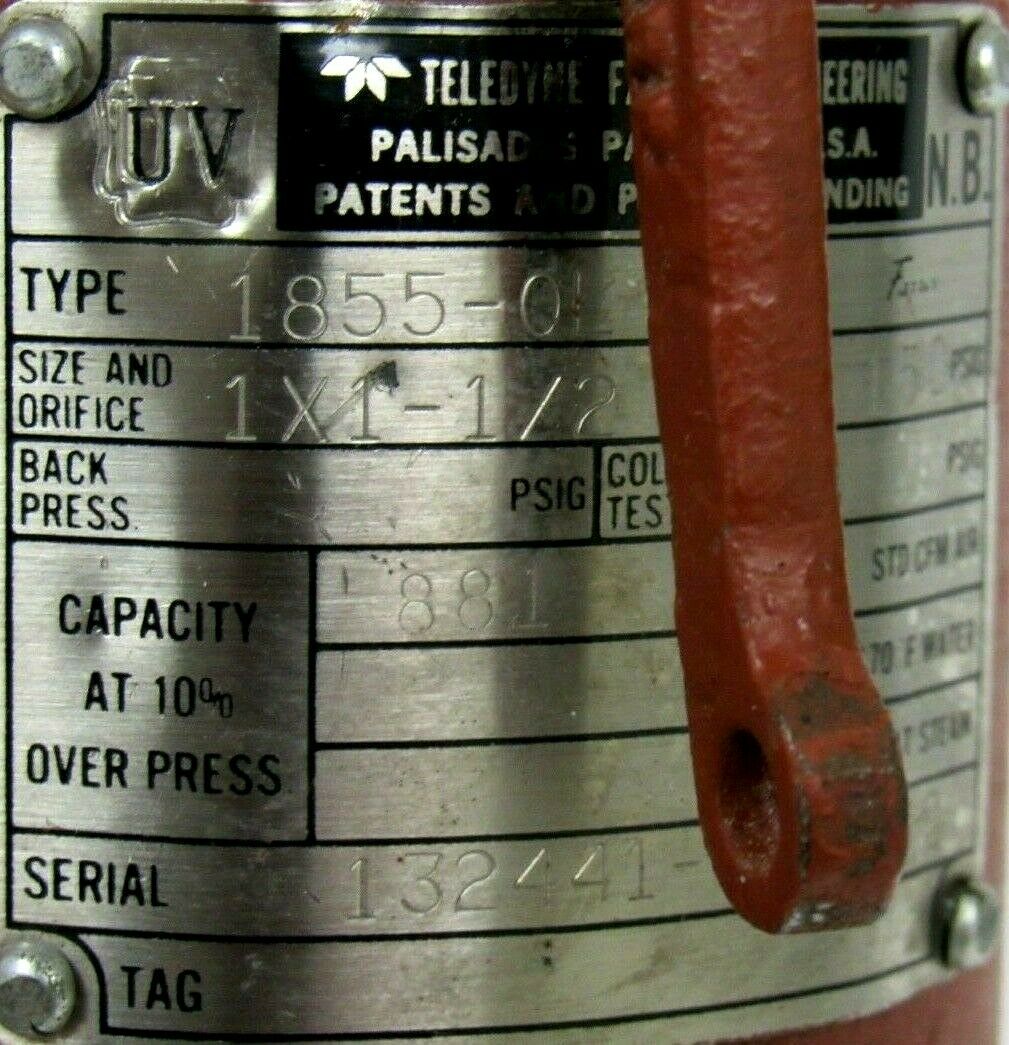 NEW TELEDYNE FARRIS 1855-0L PRESSURE RELIEF VALVE 18550L 1x1-1/2 150PSI ...