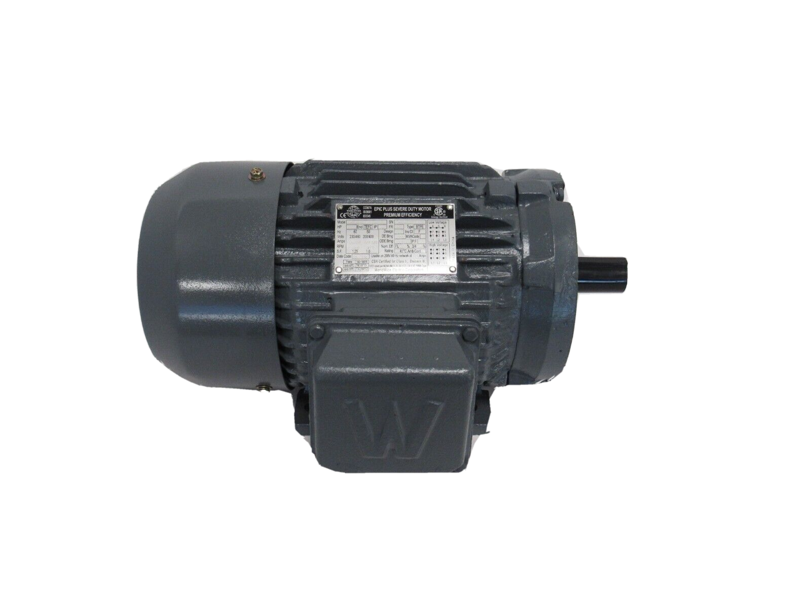 NEW WORLD WIDE ELECTRIC FP1-12-145TC SEVERE DUTY MOTOR 1HP 230/460V ...