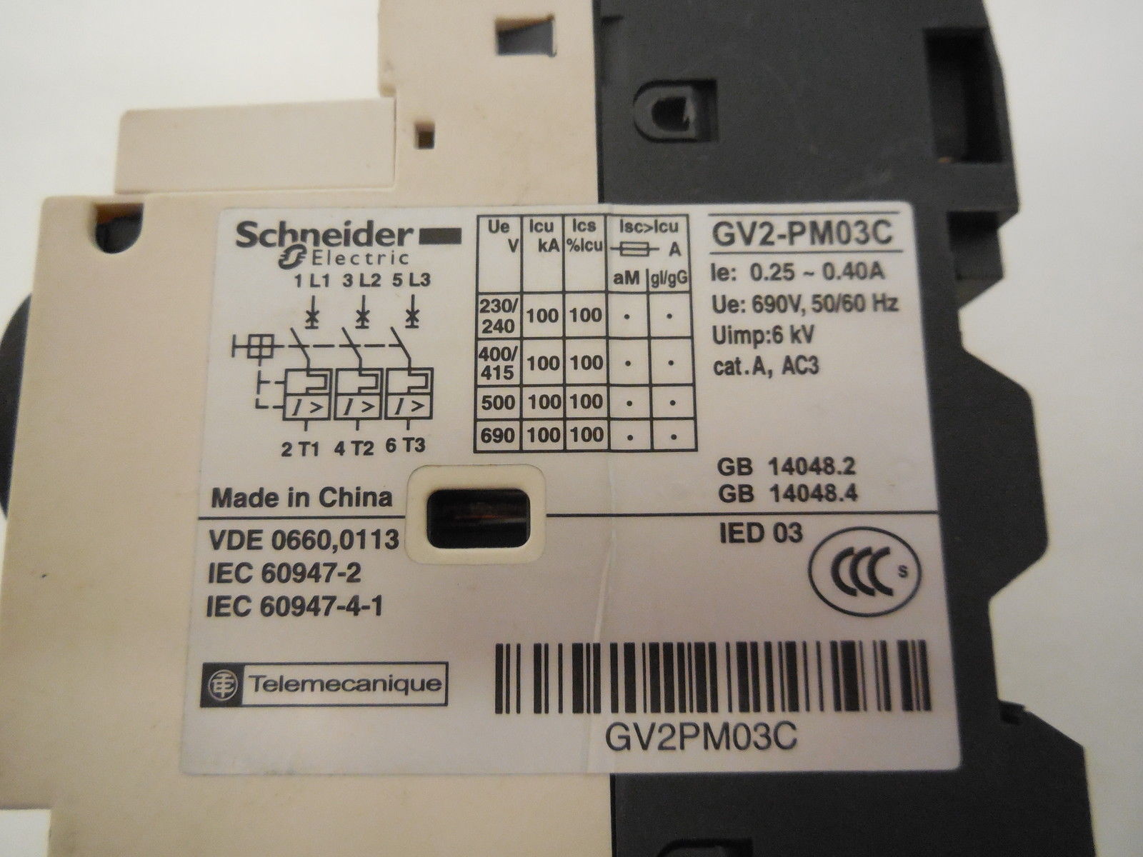 SCHNEIDER ELECTRIC GV2-PM03C MANUAL STARTER GV2PM03C - SB Industrial ...