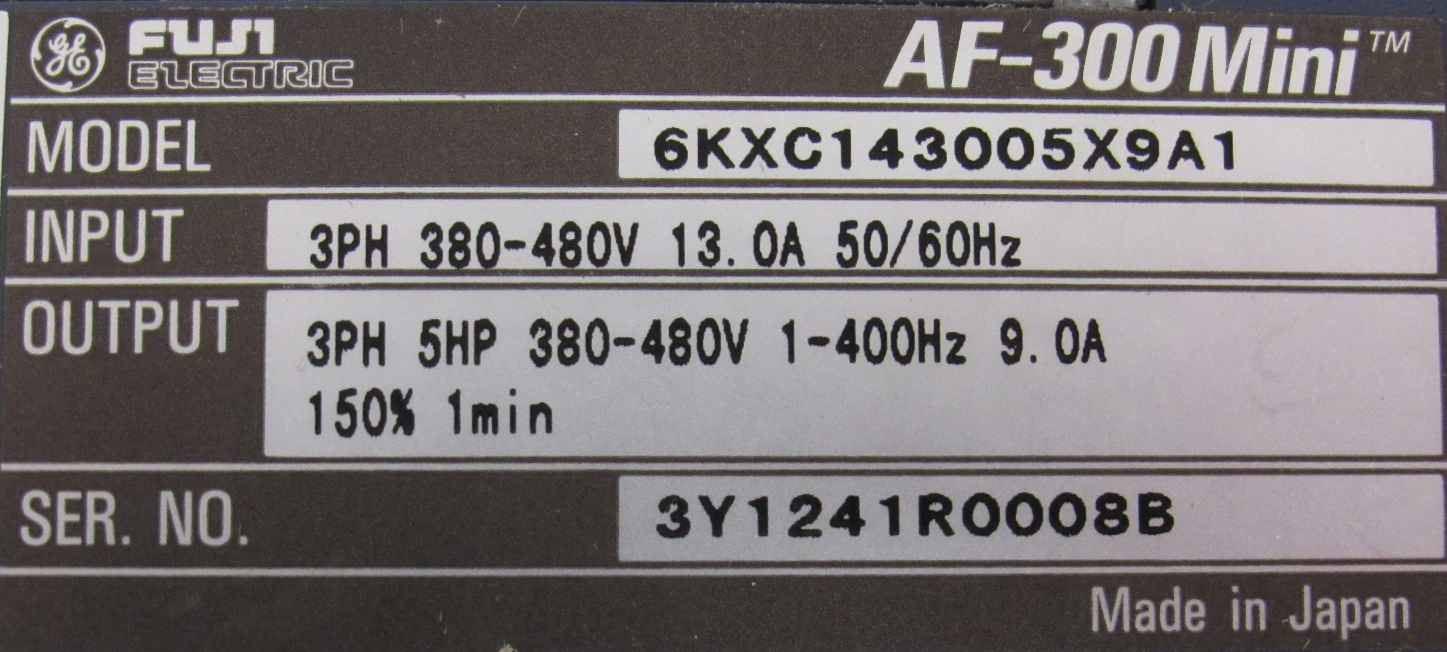 USED FUJI ELECTRIC 6KXC143005X9A1 AF-300 MINI DRIVE - SB Industrial ...