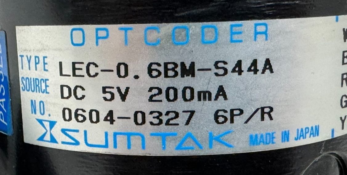 USED SUMTAK CORP. LEC-0.6BM-S44A OPTCODER ENCODER 5VDC 200MA - SB ...