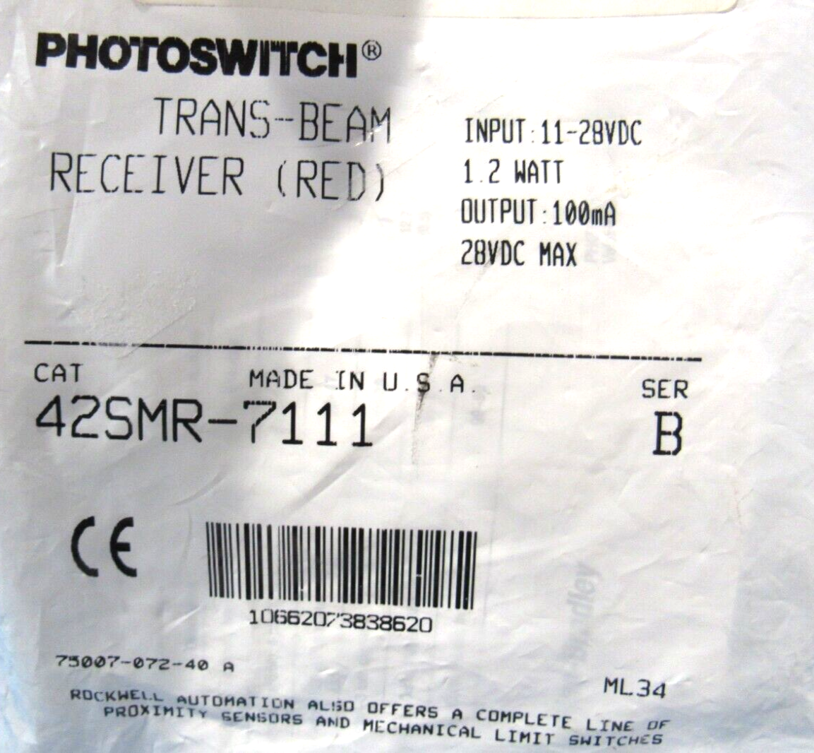 ALLEN BRADLEY 42SMR-7111 TRANS BEAM RECEIVER 42SMR7111 NEW SURPLUS - SB ...