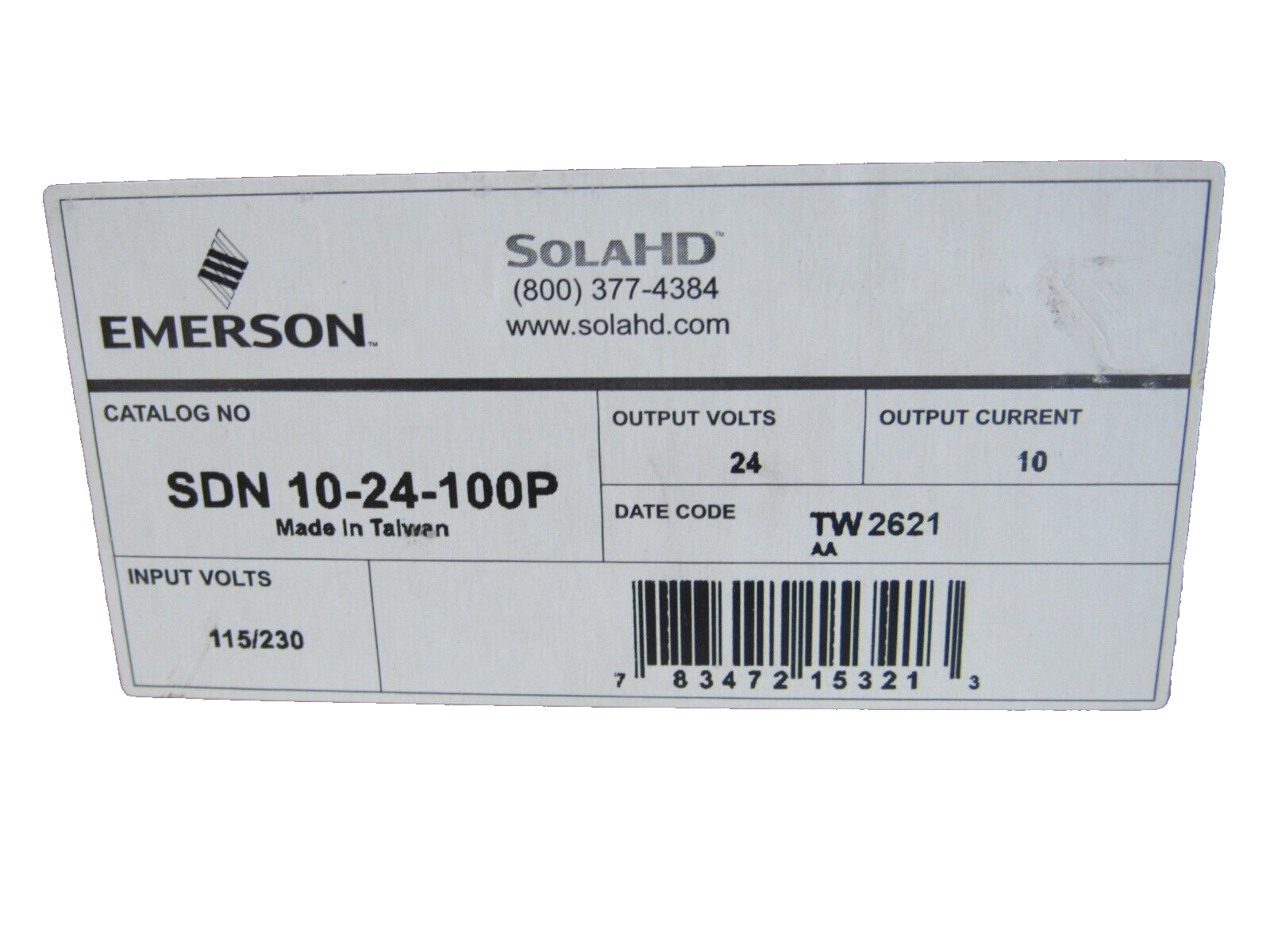 NEW EMERSON SOLA HD SDN10-24-100P POWER SUPPLY SDN1024100P - SB ...