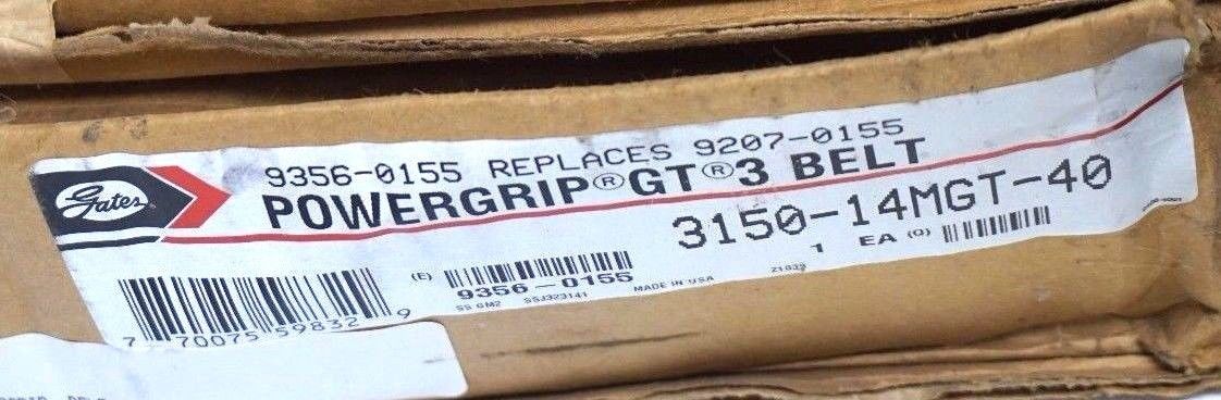 NEW GATES 3150-14MGT-40 POWERGRIP GT3 BELT 315014MGT40 - SB Industrial ...