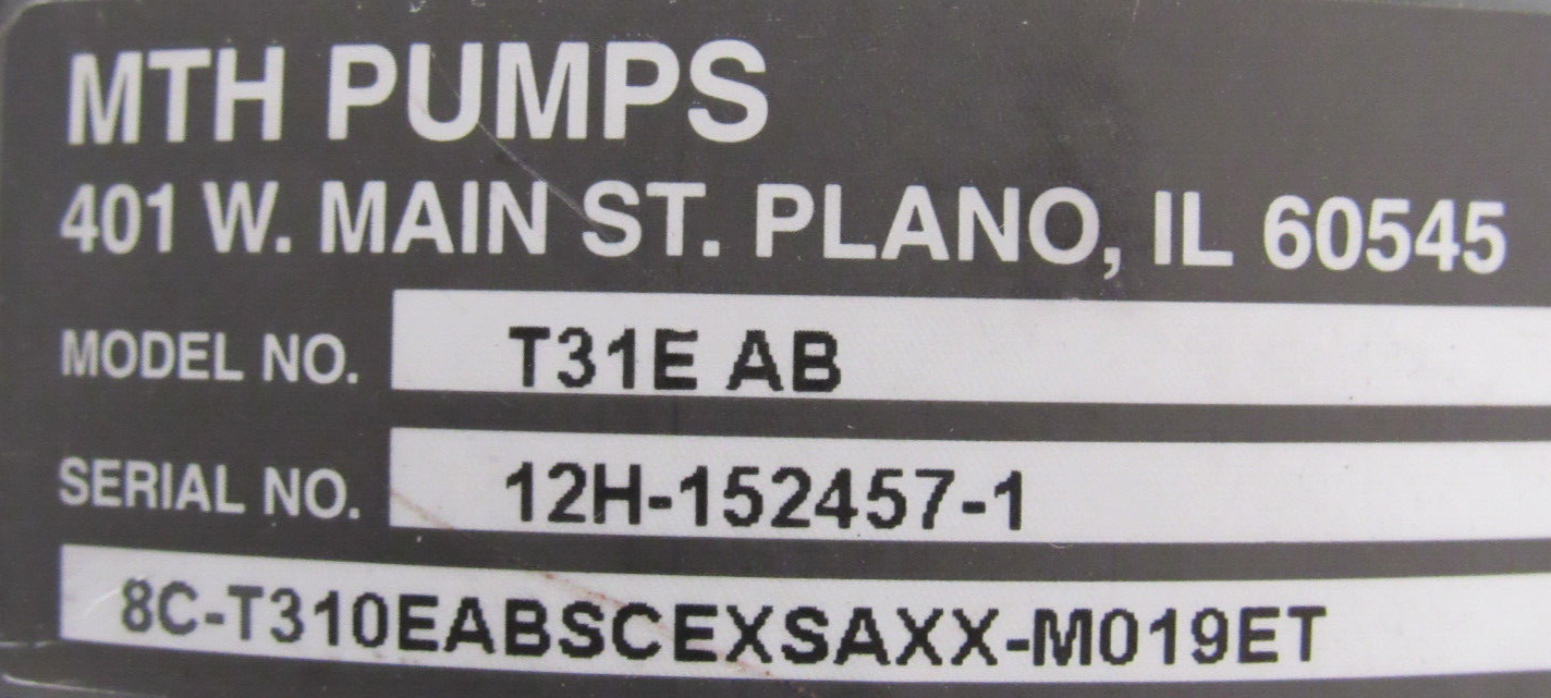 NEW MTH PUMPS T31E-AB PUMP 1HP 208-230/460V T31EAB - SB Industrial ...