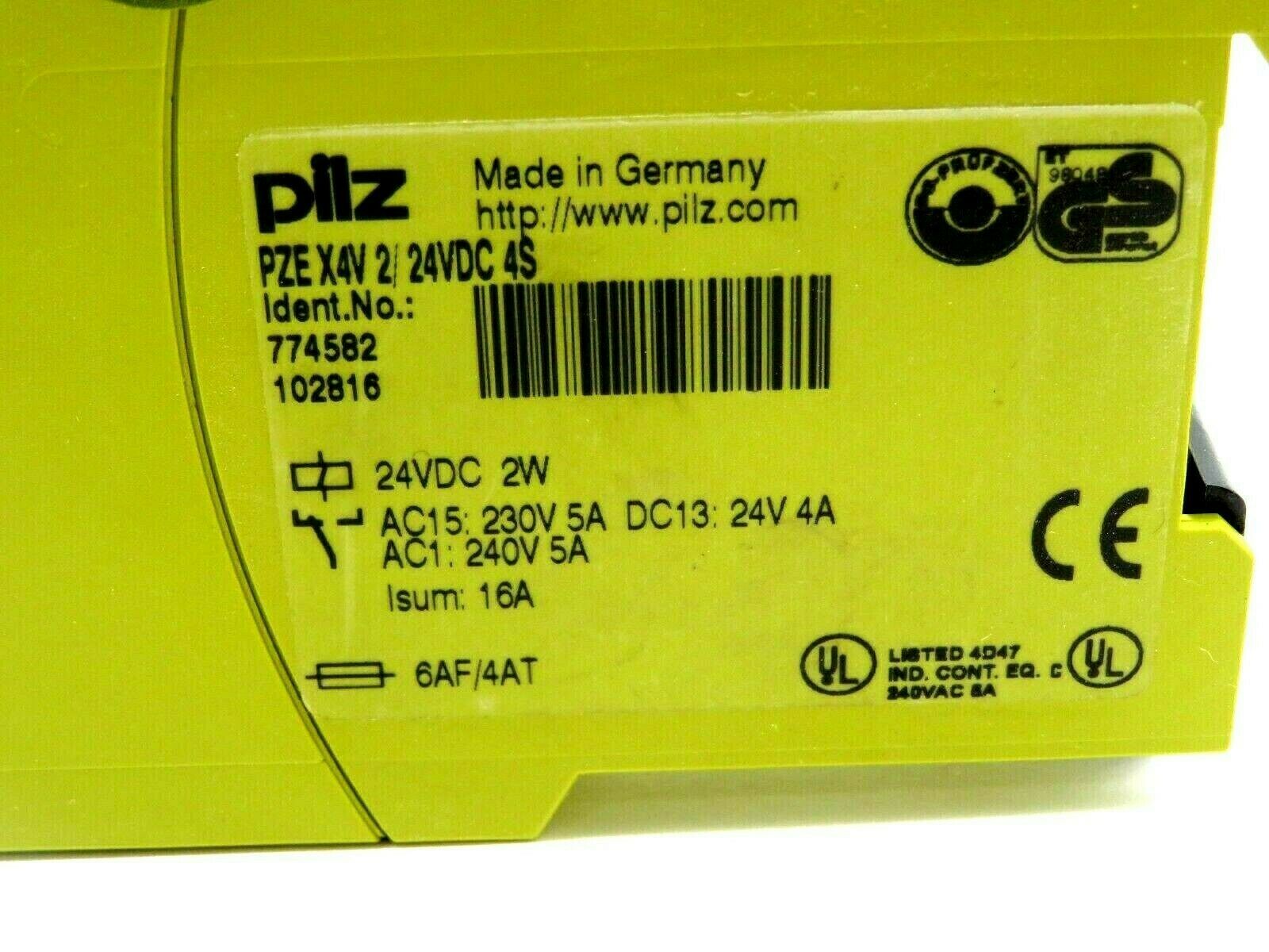 NEW PILZ PZE X4V 2/24 VDC 4S SAFETY RELAY PZEX4V224VDC4S 774582 - SB Industrial Supply, Inc.