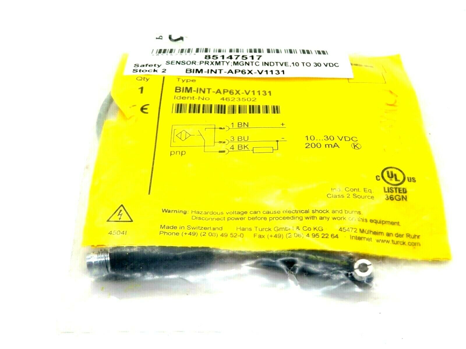 NEW TURCK BIM-INT-AP6X-V1131 SENSOR 4623502 BIMINTAP6XV1131 - SB ...