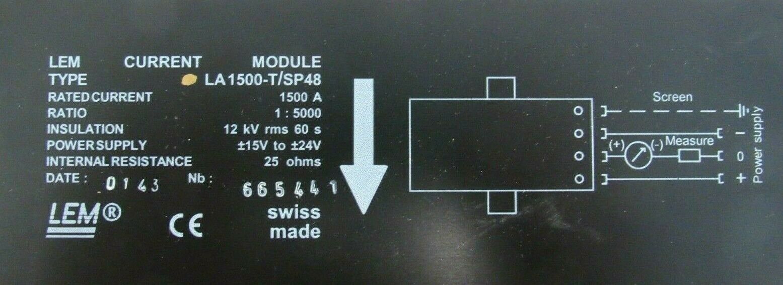 USED SIEMENS LEM LA1500-T/SP48 CURRENT MODULE LA1500TSP48 - SB ...
