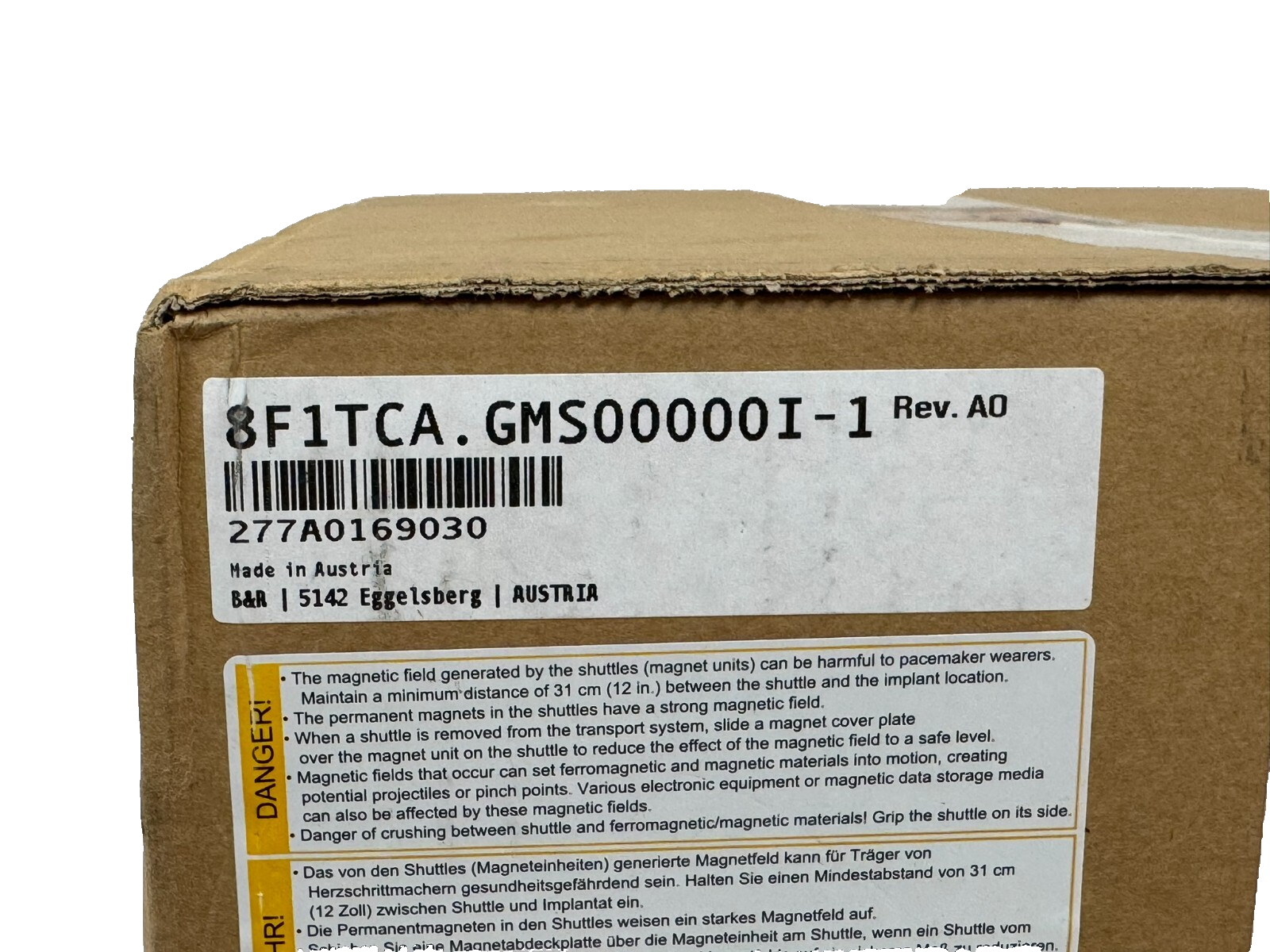 NEW B&R 8F1TCA.GMS00000I-1 ACOPOStrak MEASURING SHUTTLE REV. A0 - SB ...