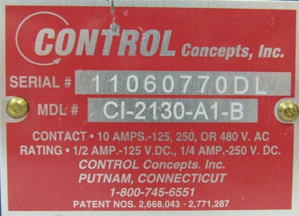 NEW CONTROL CONCEPTS CI-2130-A1-B SPEED SWITCH CI2130A1B - SB ...