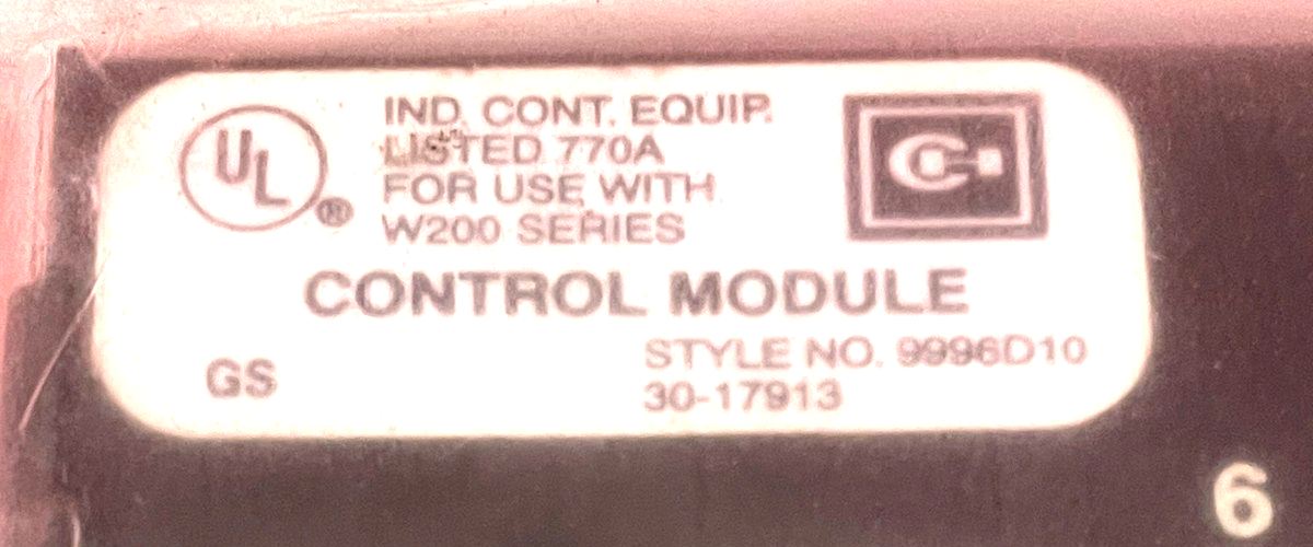 NEW CUTLER HAMMER 9996D10 CONTROL MODULE 30-17913 W200 SERIES - SB ...