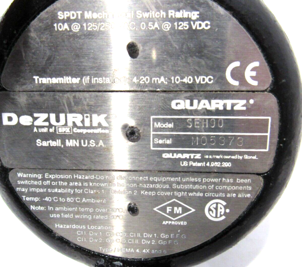 NEW DEZURIK SEH90 SPDT MECHANICAL SWITCH - SB Industrial Supply, Inc.