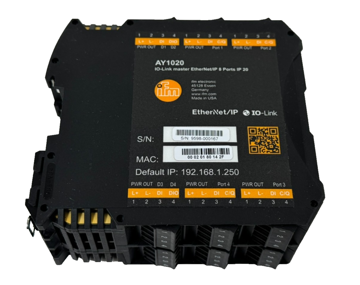 NEW IFM AY1020 IO-LINK MASTER ETHERNET/IP 8 PORT IP 20 MODULE - SB ...