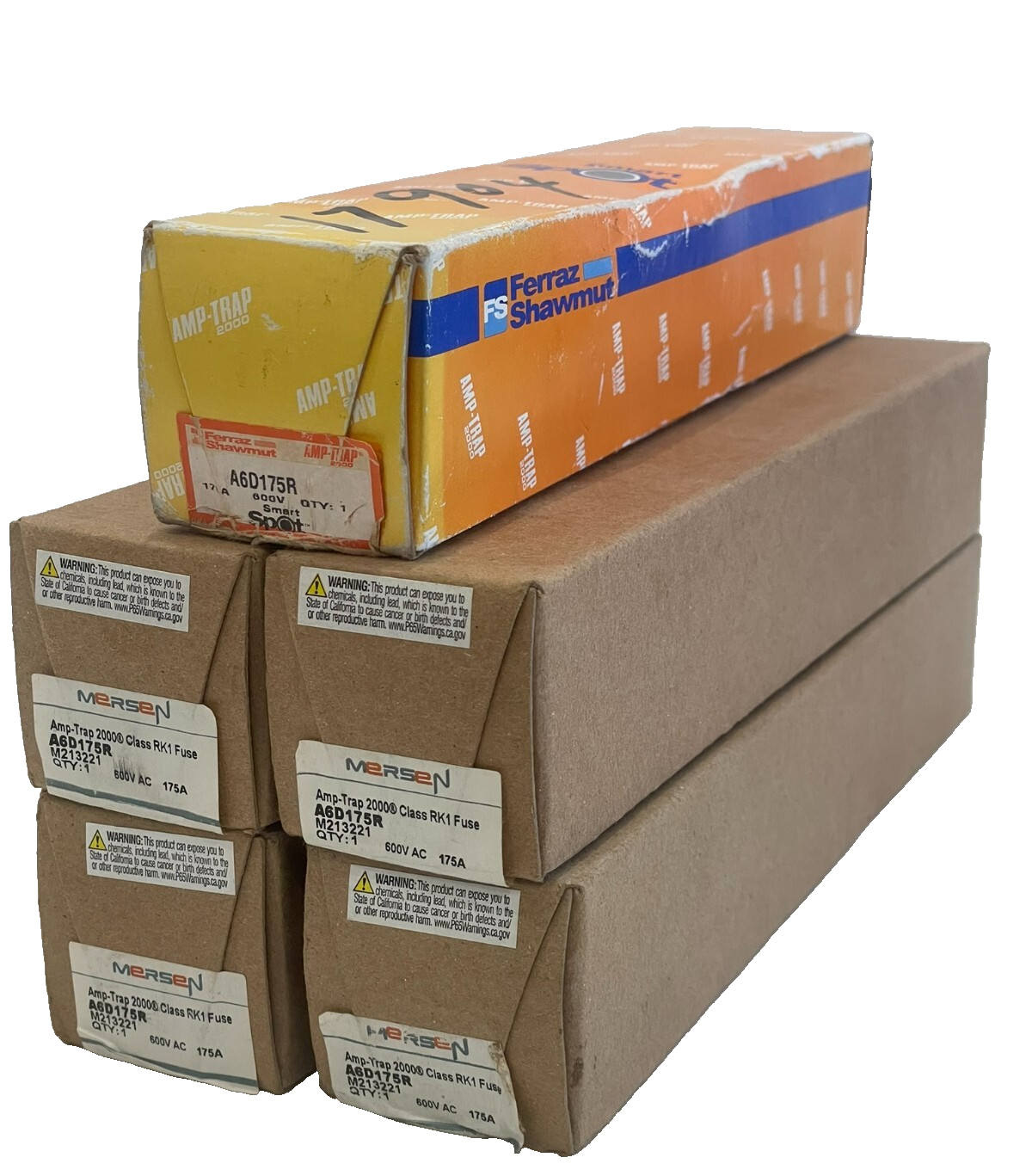 NEW LOT OF 5 MERSEN A6D175R FUSES 600VAC 175A - SB Industrial Supply, Inc.