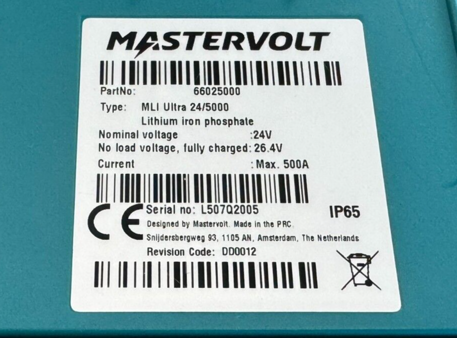 NEW MASTERVOLT 66025000 MLI ULTRA 24/5000 POWER PACK 24V 180Ah - SB ...