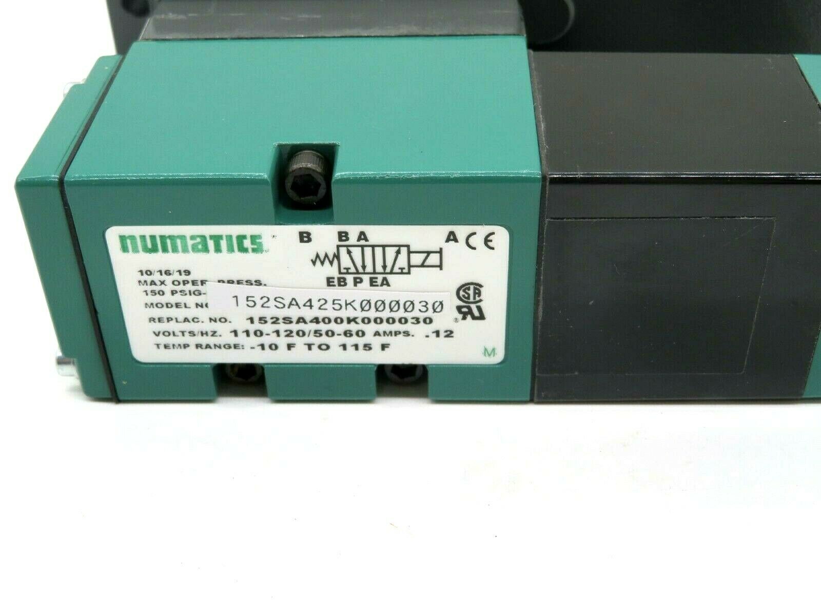 NEW NUMATICS 152SA425K000030 SOLENOID VALVE - SB Industrial Supply, Inc.