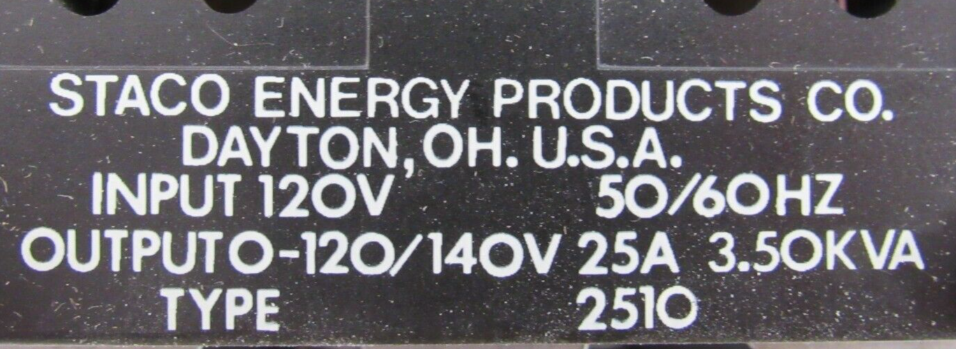NEW STACO 2510 VARIABLE TRANSFORMER - SB Industrial Supply, Inc.