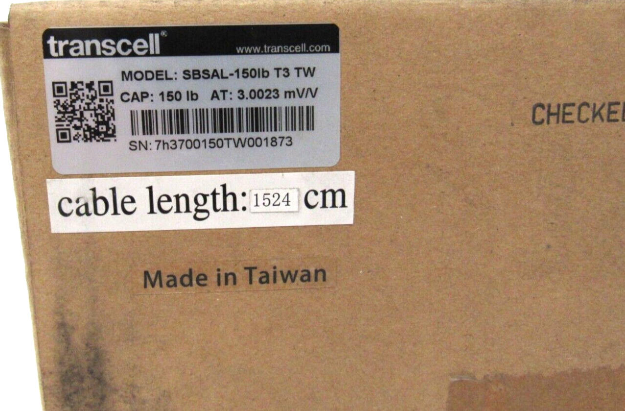 NEW TRANSCELL SBSAL-150LB T3 TW LOAD CELL SBSAL150LBT3TW - SB ...