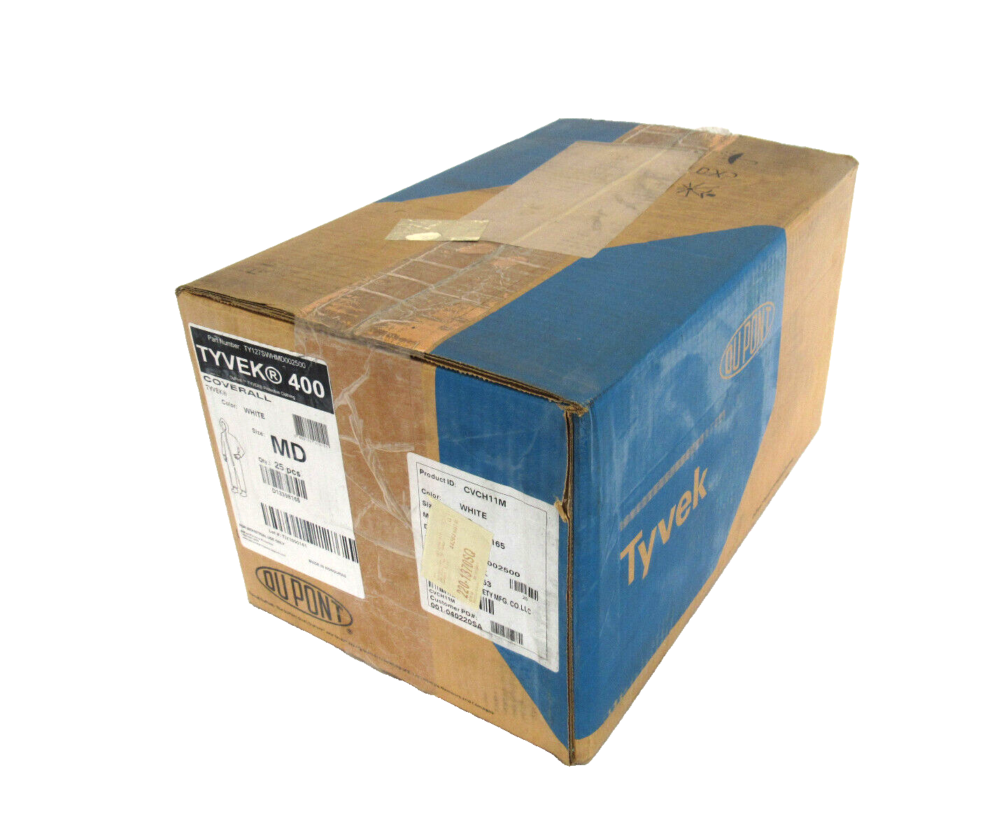 NEW BOX OF 25EA DUPONT TYVEK 400 MED COVERALL TY127SWHMD002500 - SB ...