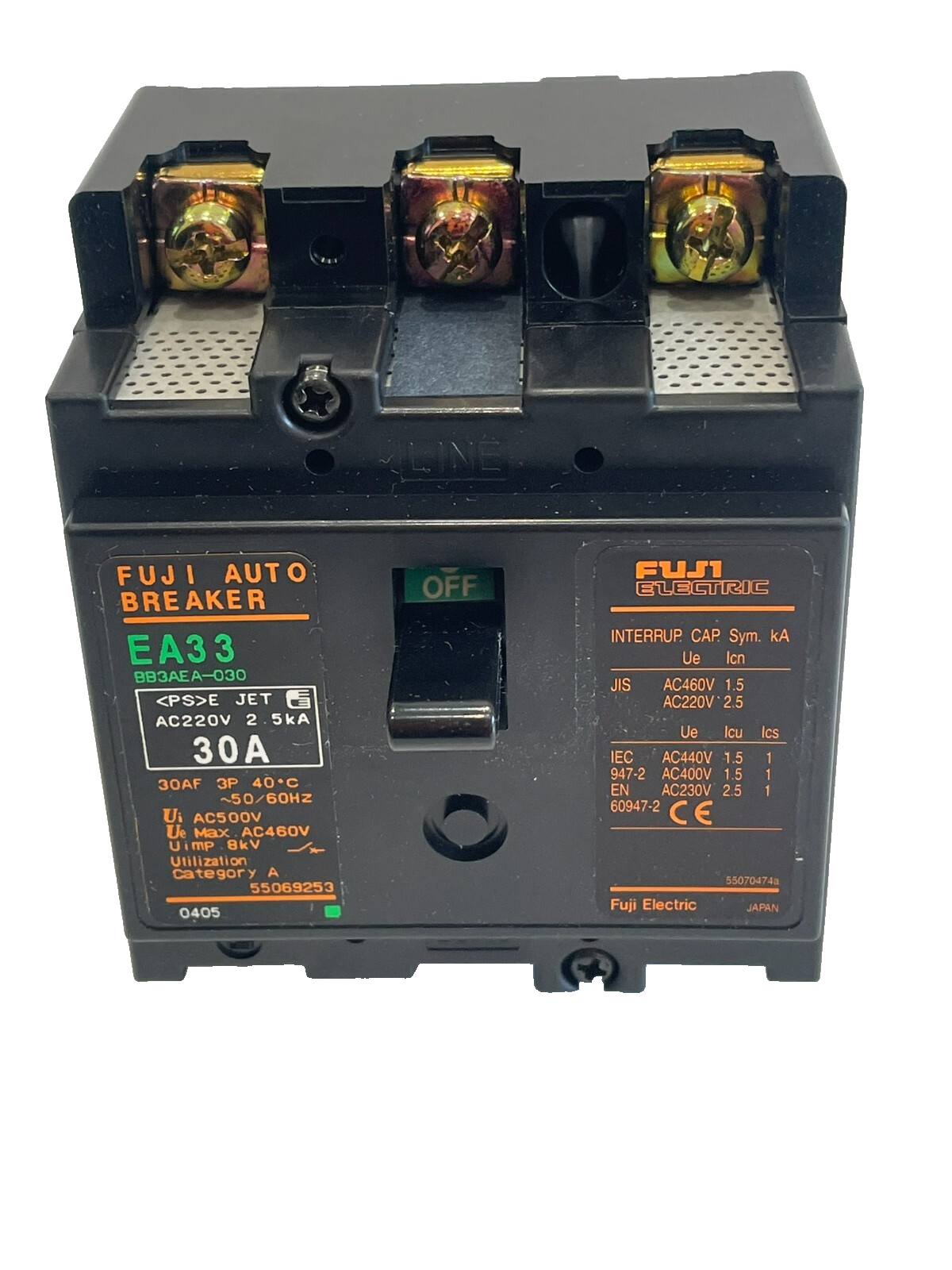 NEW FUJI ELECTRIC EA33 CIRCUIT BREAKER 3 POLE 30A - SB Industrial ...