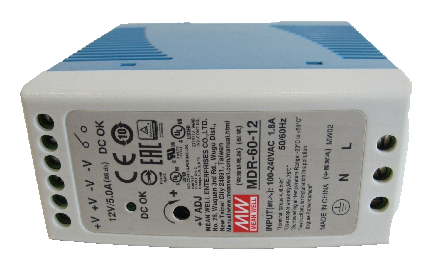 NEW MEANWELL MDR-60-12 POWER SUPPLY MDR6012 - SB Industrial Supply, Inc.