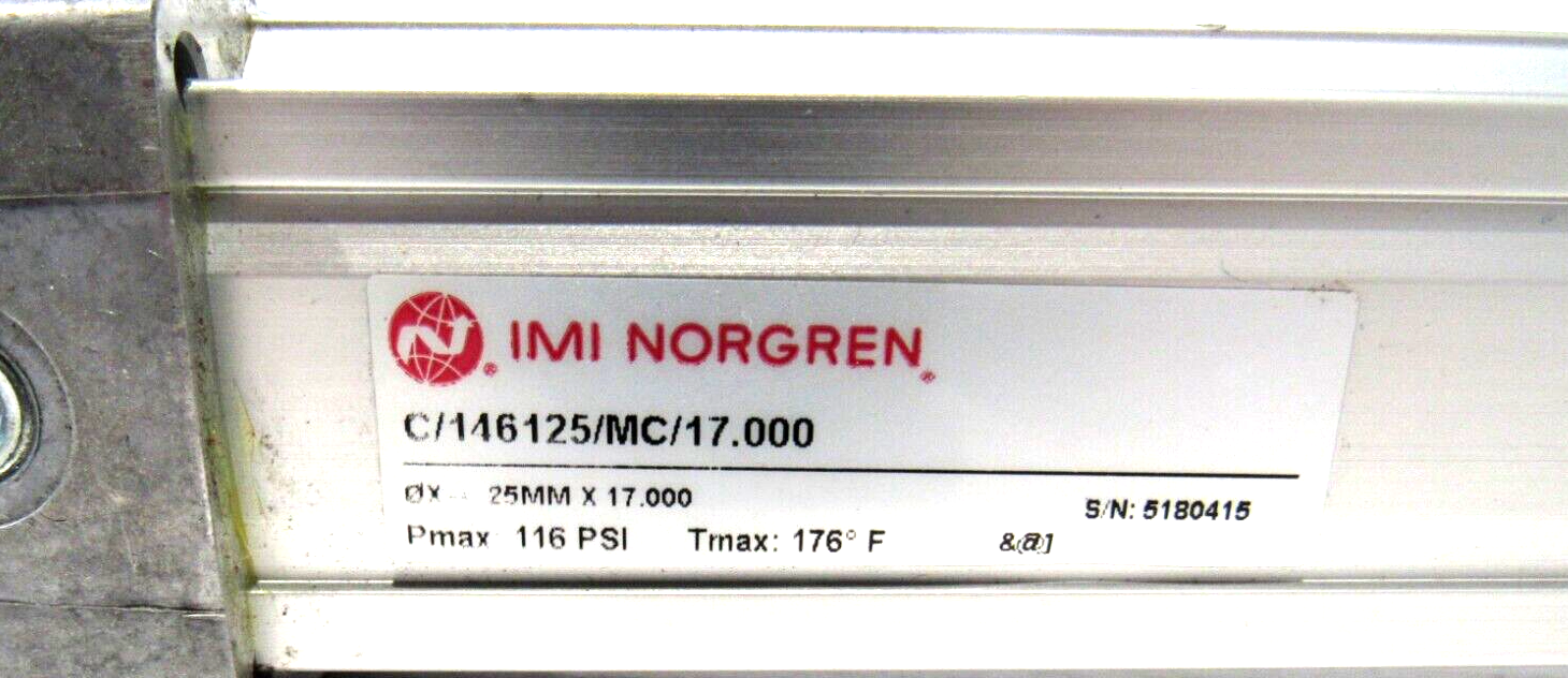NEW NORGREN C/146125/MC/17.000 RODLESS CYLINDER C146125MC17000 - SB ...