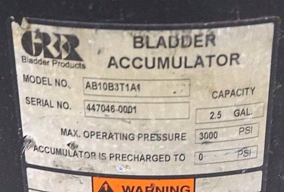 NEW PARKER / GREER BLADDER PRODUCTS AB10B3T1A1 BLADDER ACCUMULATOR - SB ...