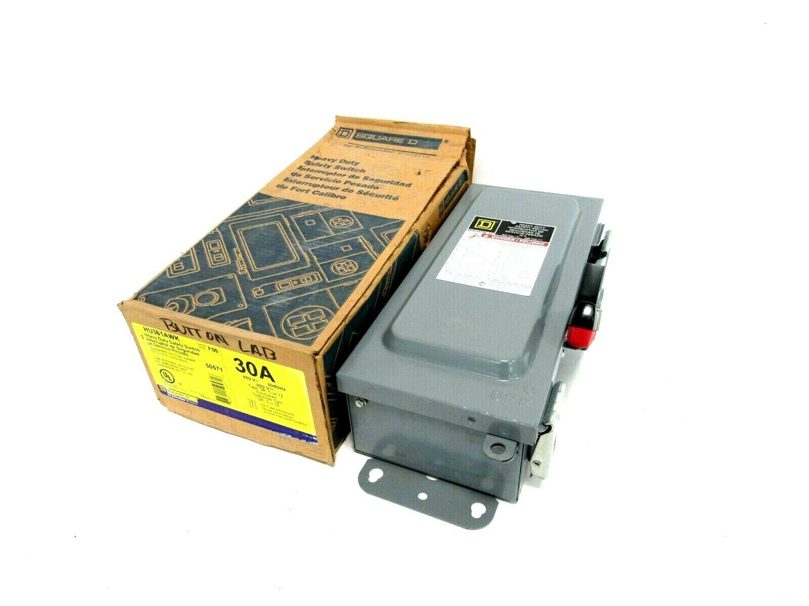 NEW SQUARE D HU361AWK SAFETY SWITCH 30A 600V SER. F06 - SB Industrial ...