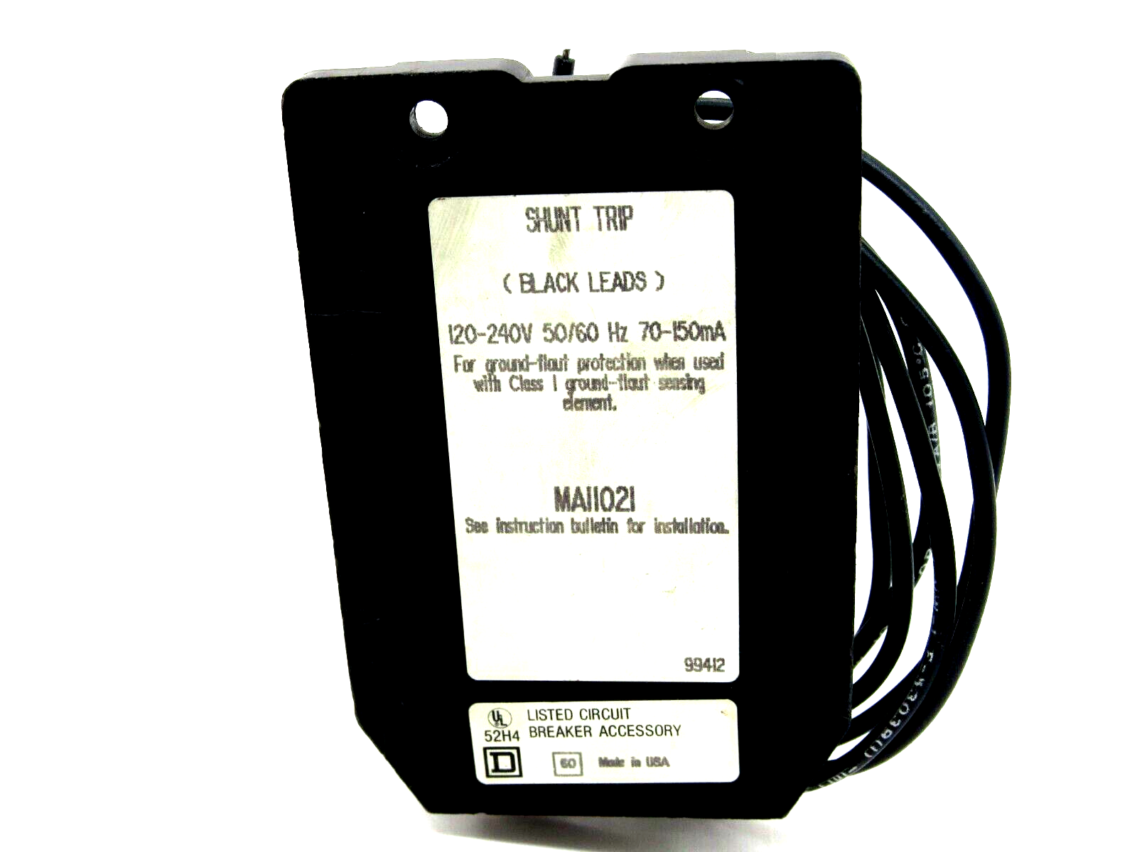 NEW SQUARE D MA11021 SHUNT TRIP CIRCUIT BREAKER 120/240V 50/60HZ 70 ...