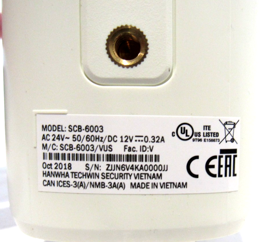 NEW WISENET SCB-6003 FULL HD BOX CAMERA SCB6003 - SB Industrial Supply ...