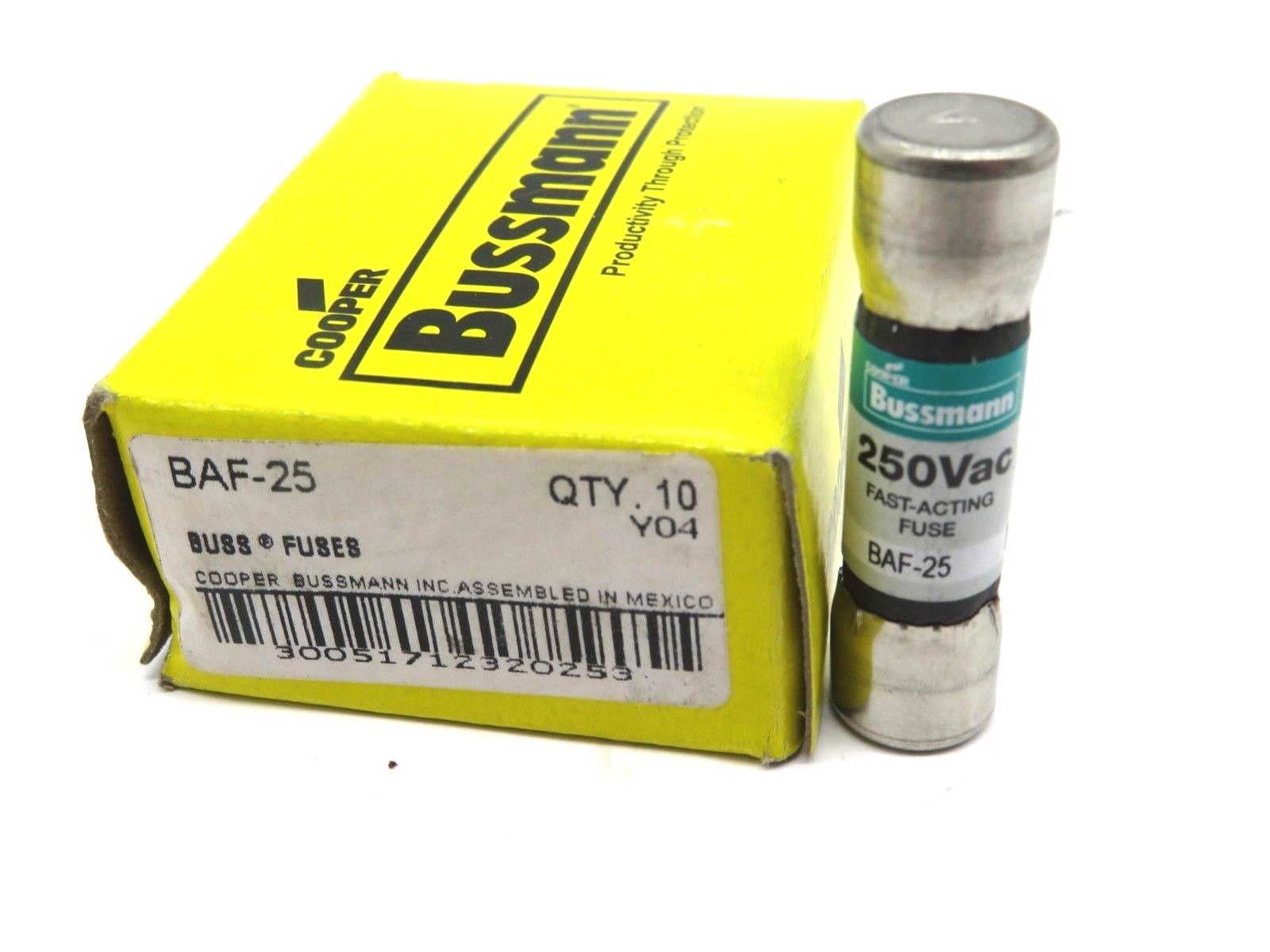 10 NEW BUSSMANN BAF-25 FUSES - SB Industrial Supply, Inc.