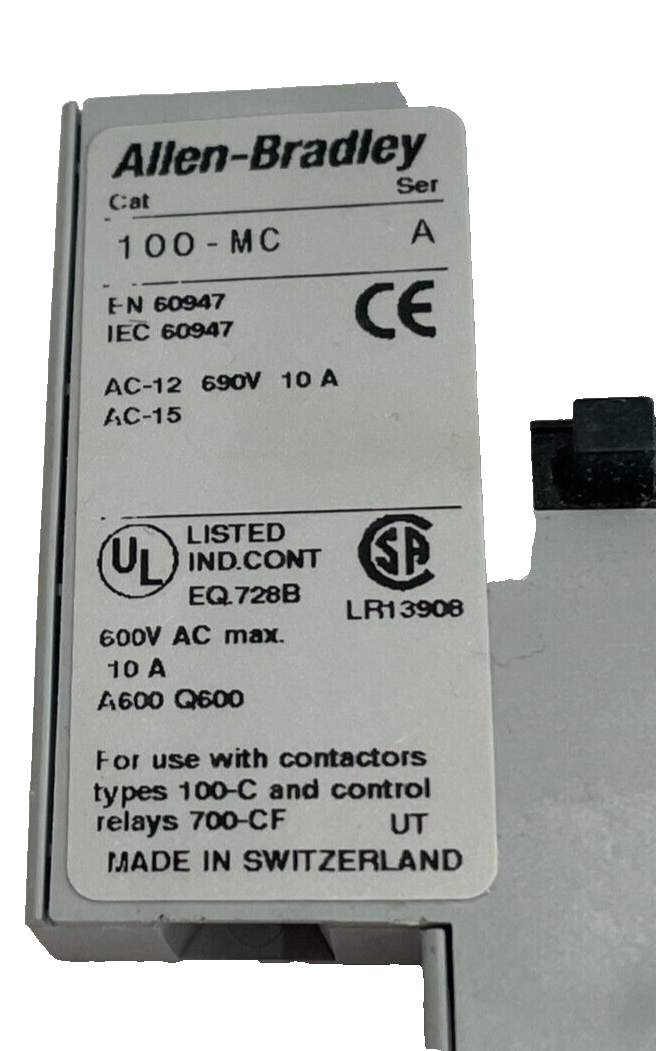 ALLEN BRADLEY 100-MCA02 MECHANICAL INTERLOCK 100MCA02 NEW, SURPLUS - SB ...