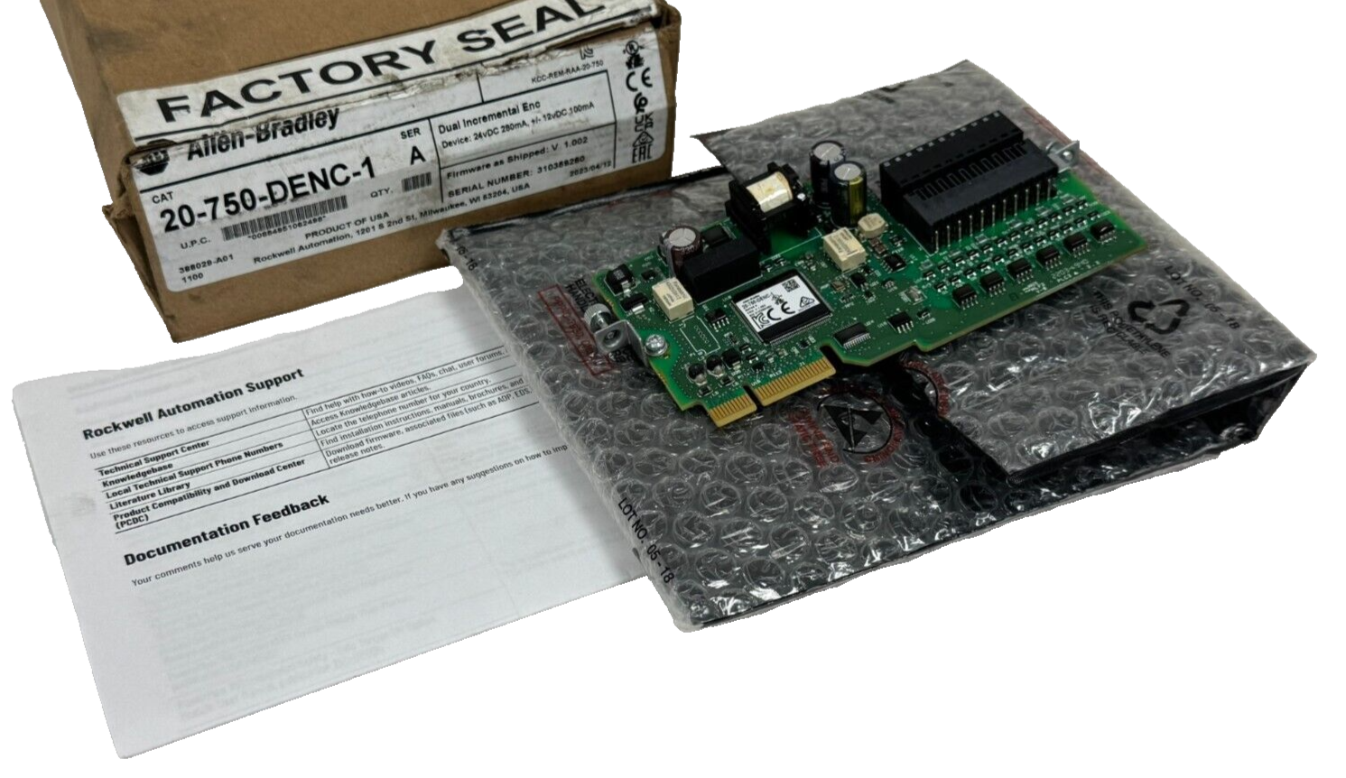 ALLEN BRADLEY 20-750-DENC-1 DUAL INCREMENT ENCODER BOARD SER. A PRE ...